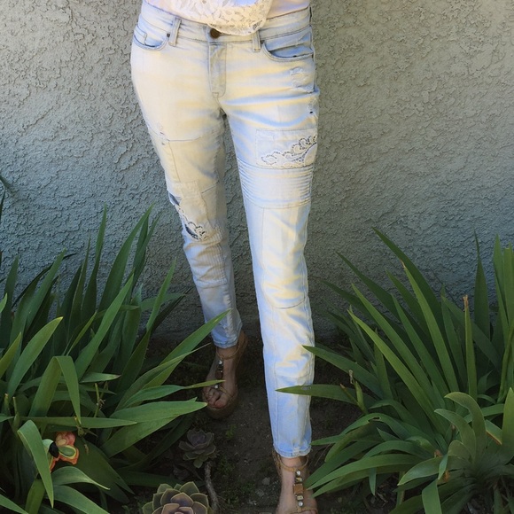 Blank NYC | Jeans | Blank Nyc Acid Wash Patchwork Blue Jeans Distressed ...